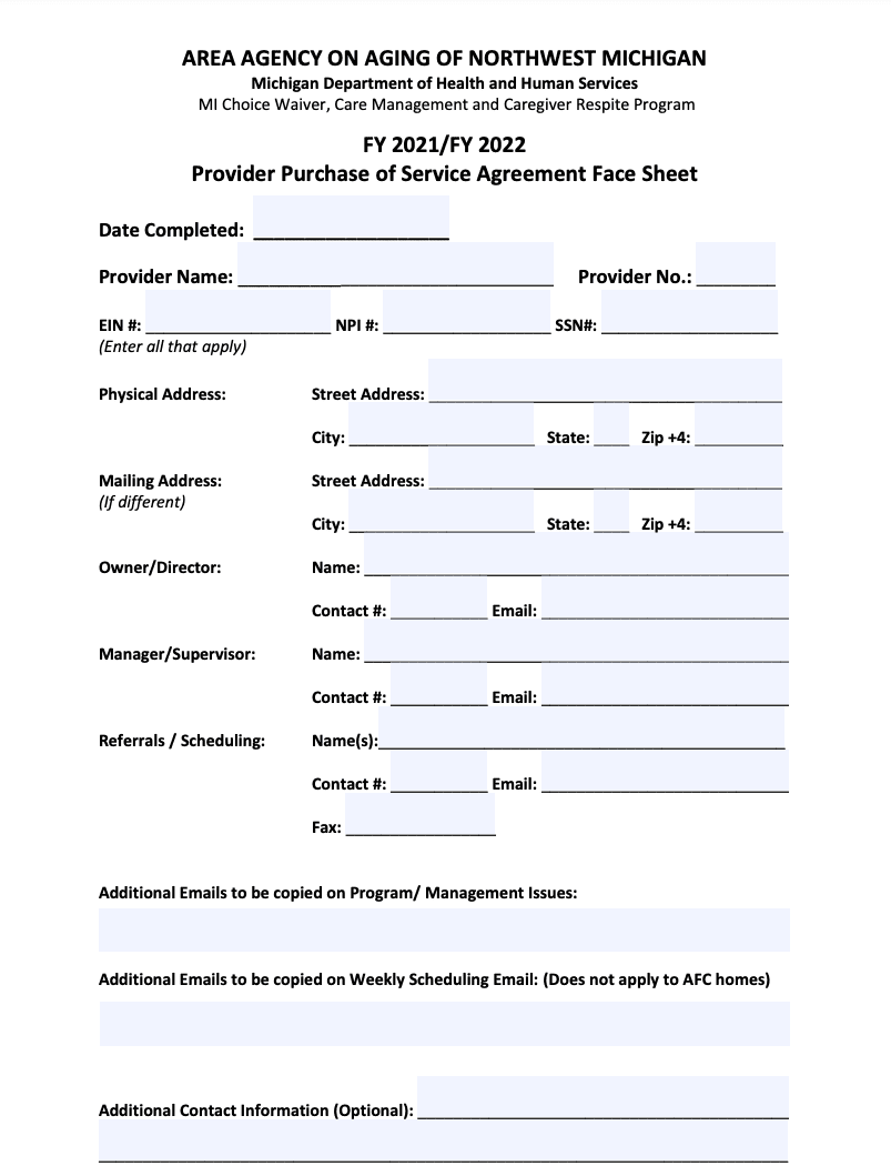 Services To The Aging Provider Forms - Area Agency on Aging of ...