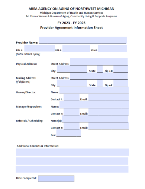 Services To The Aging Provider Forms - Area Agency on Aging of ...