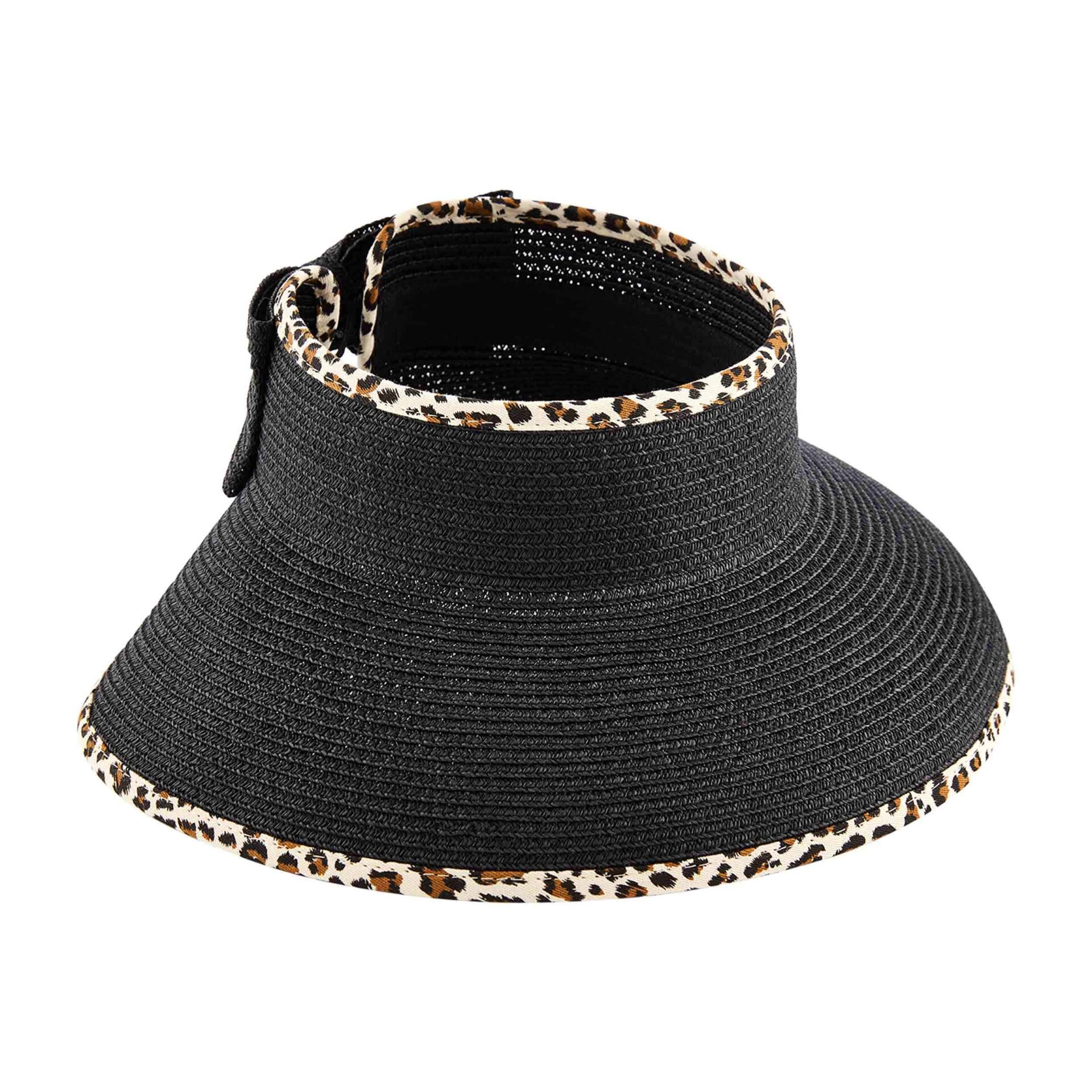 Leopard Trim Foldable Visor - Linabella
