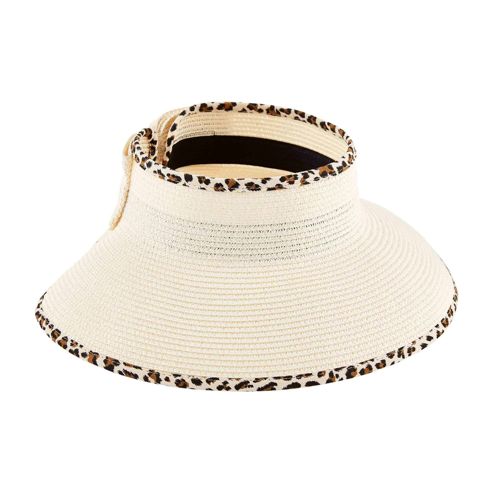 Leopard Trim Foldable Visor - Linabella