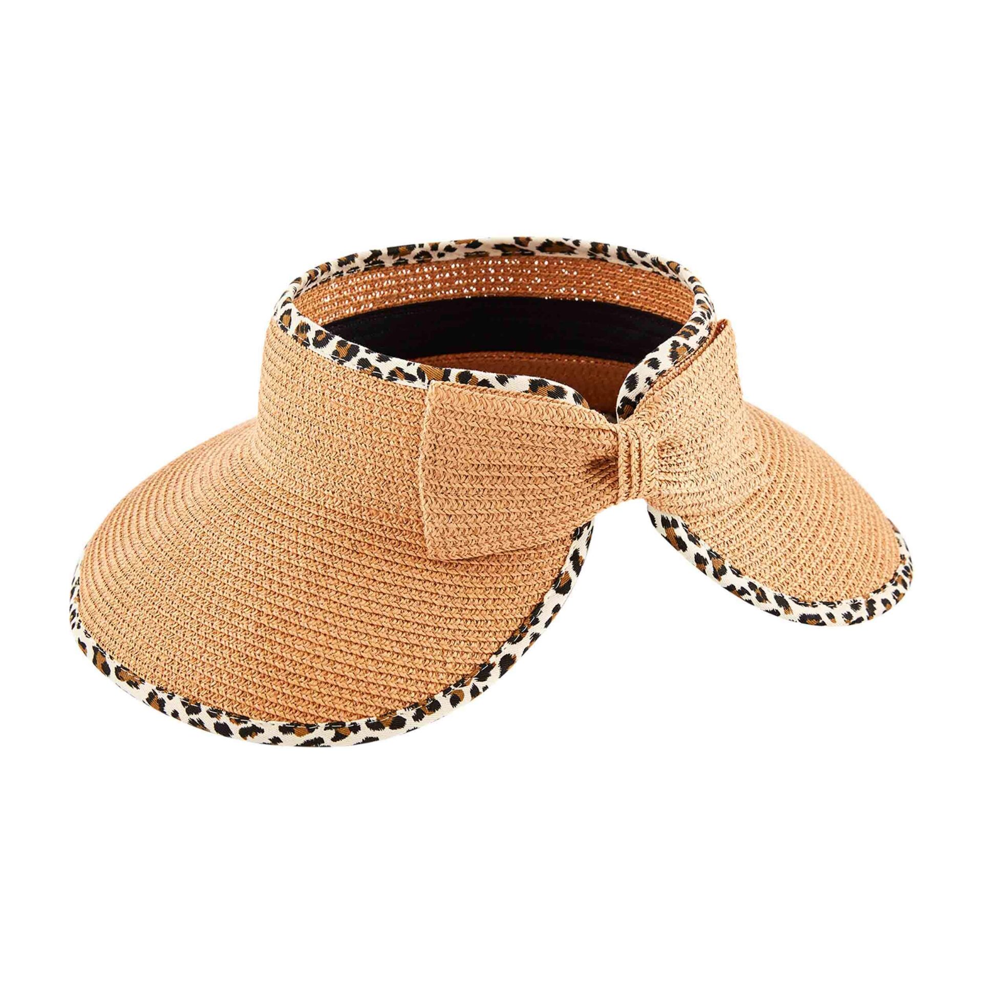 Leopard Trim Foldable Visor - Linabella