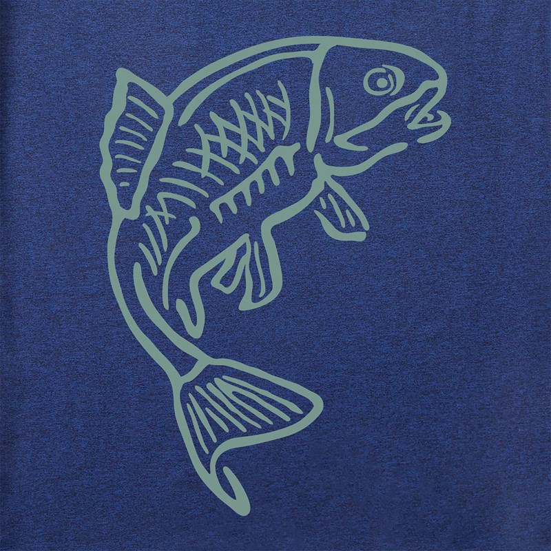 Men's Active Hooded Long Sleeve Fish Life Is good - Linabella