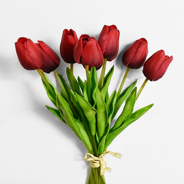 Real Touch Red Tulip Bunch - Linabella