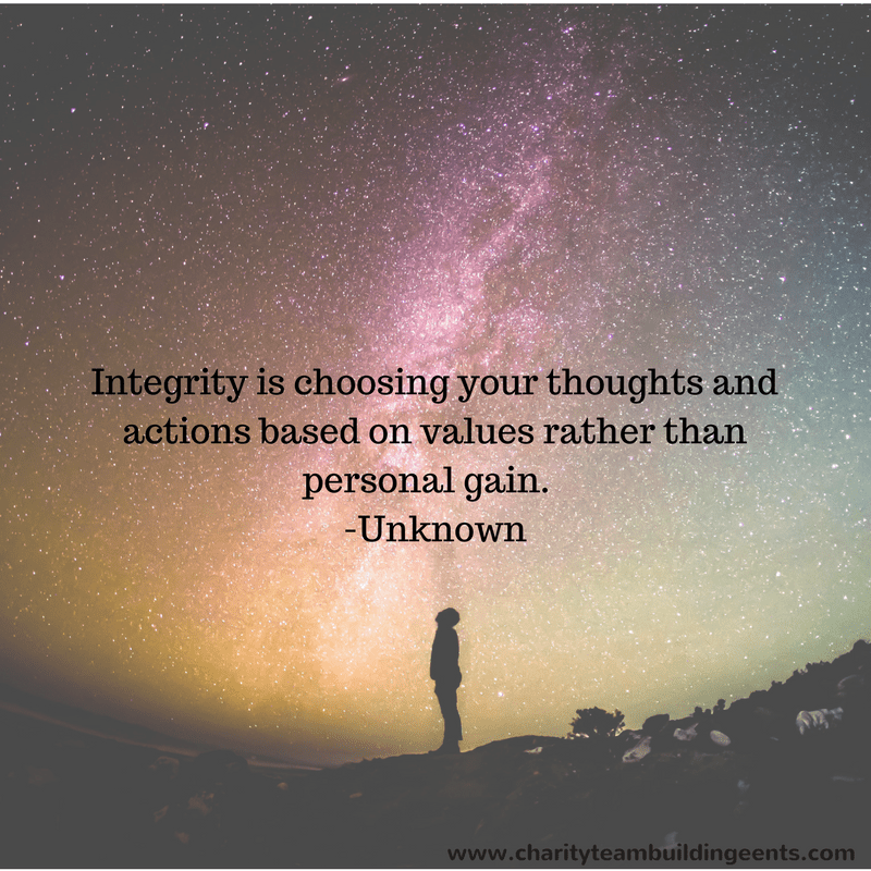 Integrity is choosing your thoughts and actions based on values rather ...